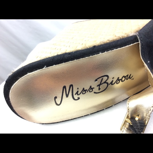 Miss Bisou | Shoes | Miss Bisou Platform Wedge Sandals Black | Poshmark